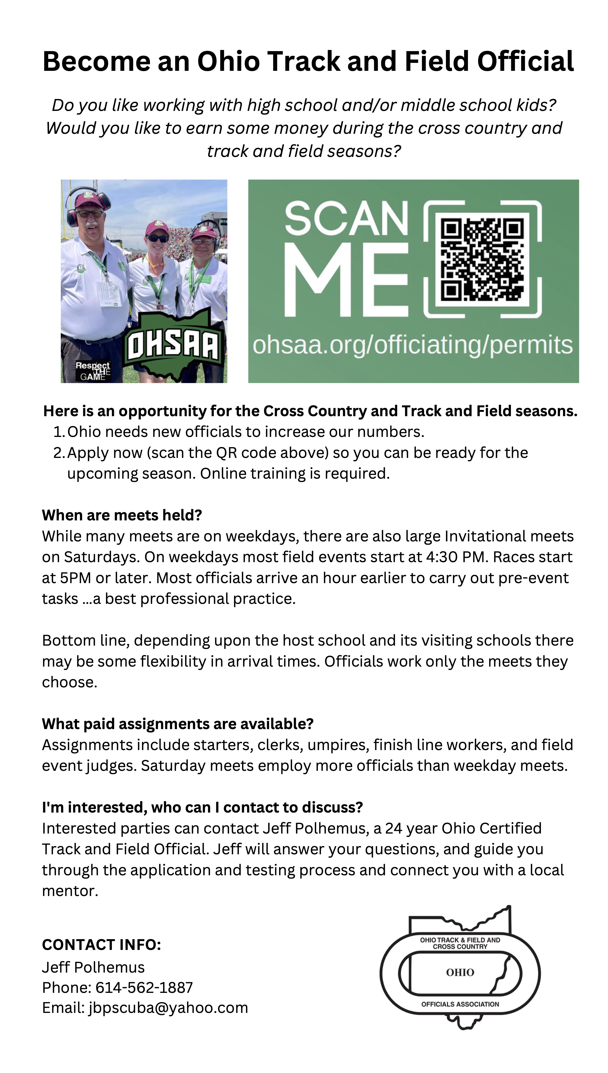 Become an OHSAA Official – Ohio Pole Vault Safety